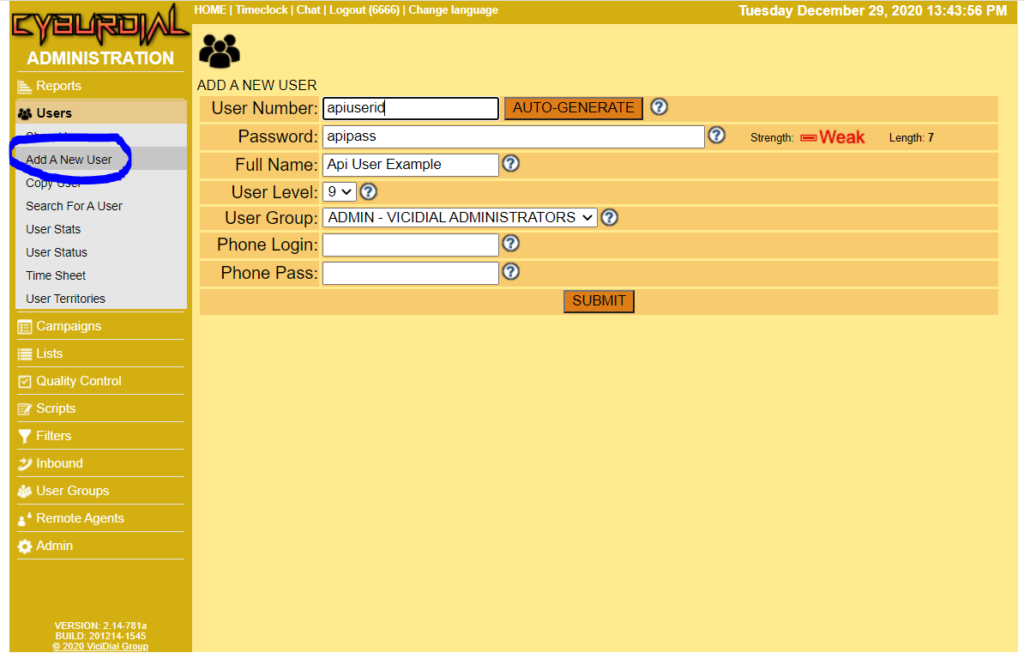 How To - Use Vicidial API's -:- CyburDial - Dialer.one